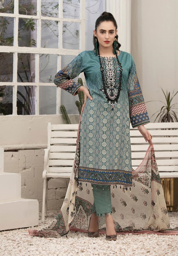 RENEE D-54A (3 Piece Unstitched Lawn Suit) - SAMAJ