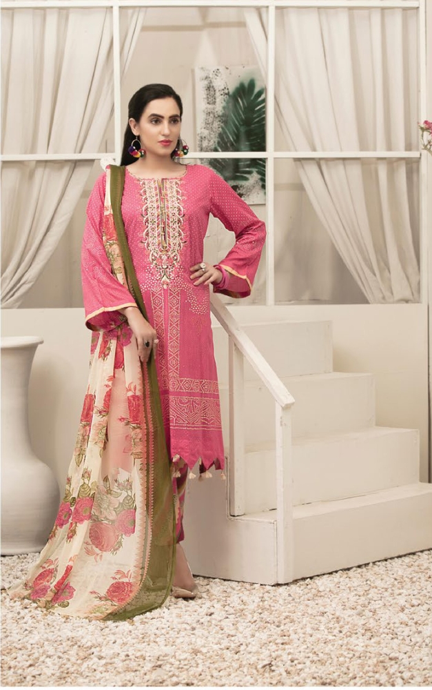 RENEE D-55A (3 Piece Unstitched Lawn Suit) - SAMAJ